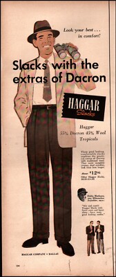 1950 Vintage ad Haggar Slacks retro Fashion Men's clothing Price Hat 03 ...