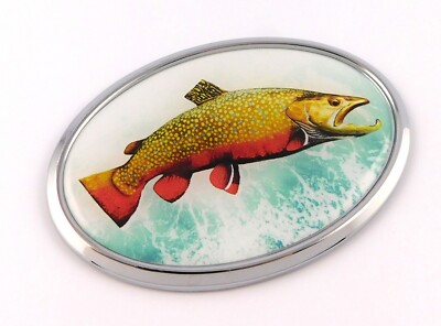 Fishing Brook Trout Emblem CAR Auto Boat Chrome Decal Badge | eBay