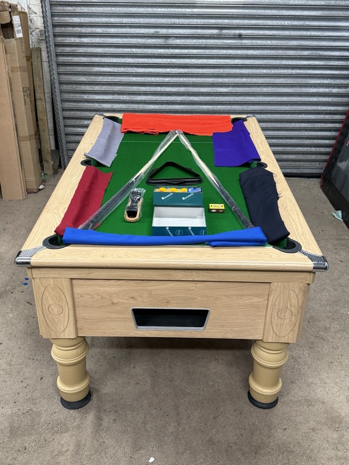 7FT BY 4FT SUPREME PRINCE OAK COIN OPERATED POOL TABLE CAN DELIVER ...