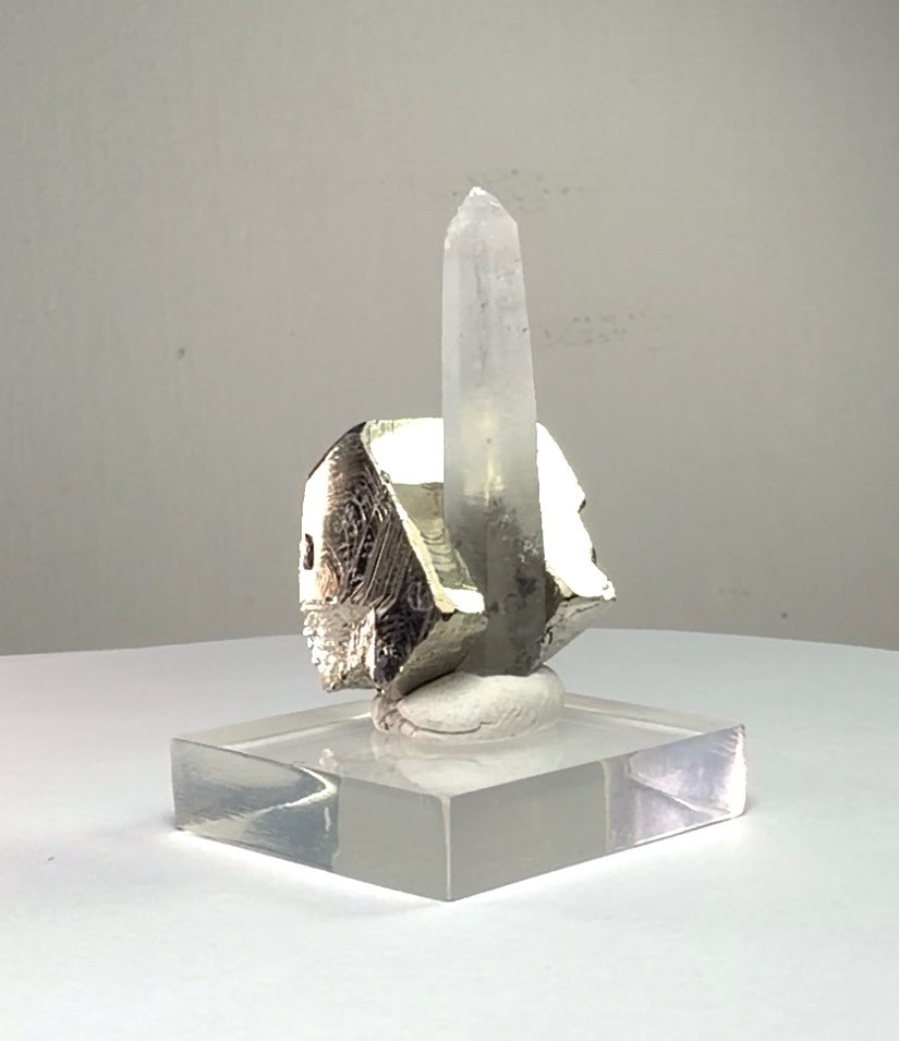 PYRITE BRILLIANT CUBIC CRYSTAL and SINGLE QUARTZ from PERU ...
