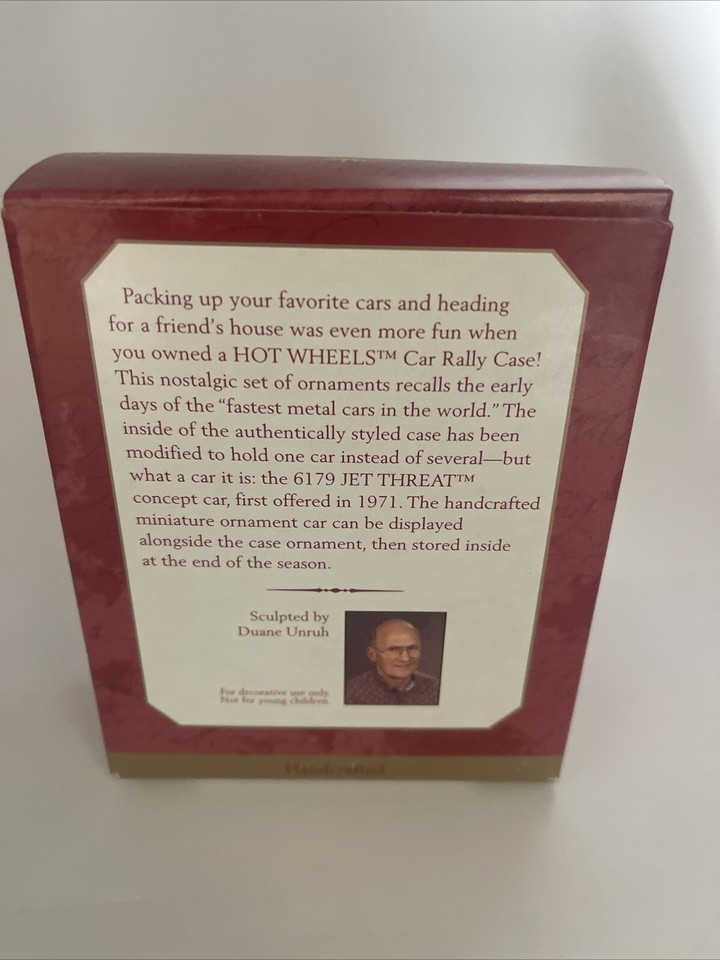 Hallmark Keepsake Hot Wheels Jet Threat Car with Case Green Car 1999 ...