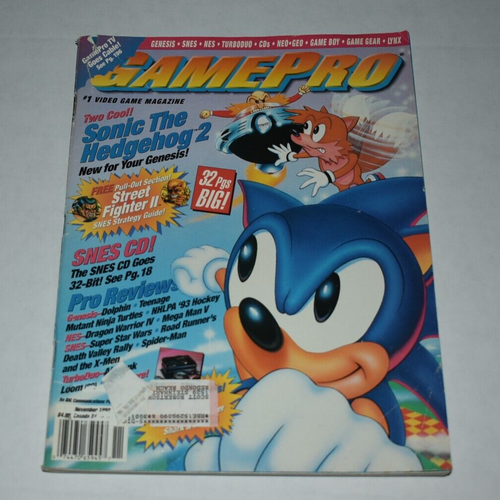 GAMEPRO dec 1992 Vintage Video Game Magazine Sonic street fighter ii ...