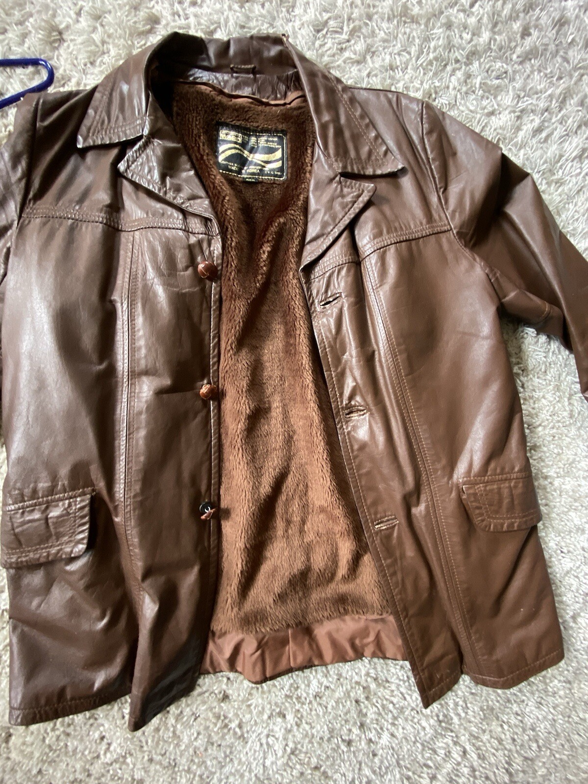 Vintage Mcgregor Jacket Leather Style Fleece Fur Vest… - Gem