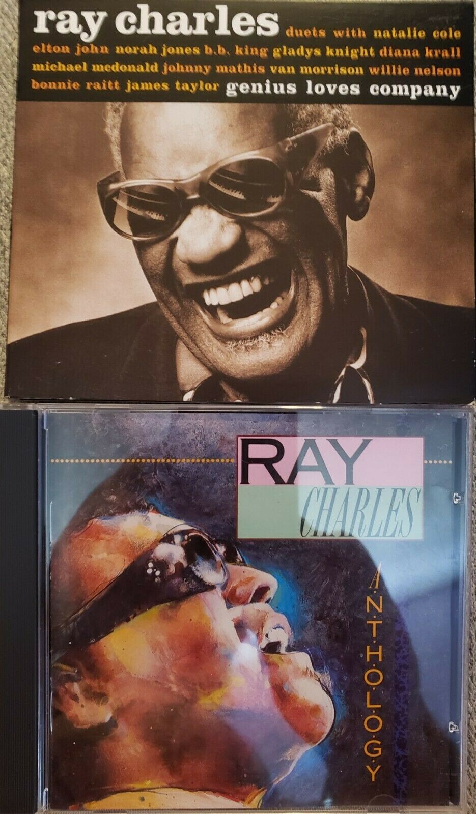 Lot of 2-CDs Ray Charles Anthology Loves Company Elton John BB King ...