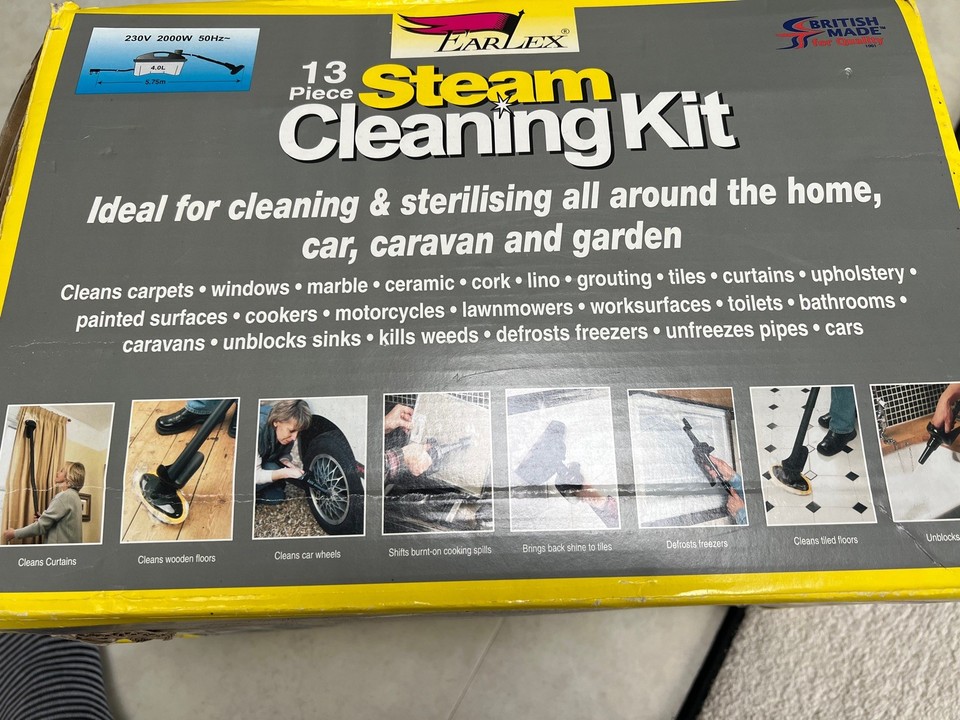 EARLEX 2000W Steam Cleaning Kit Wallpaper Upholstery Floor Tile Tool ...