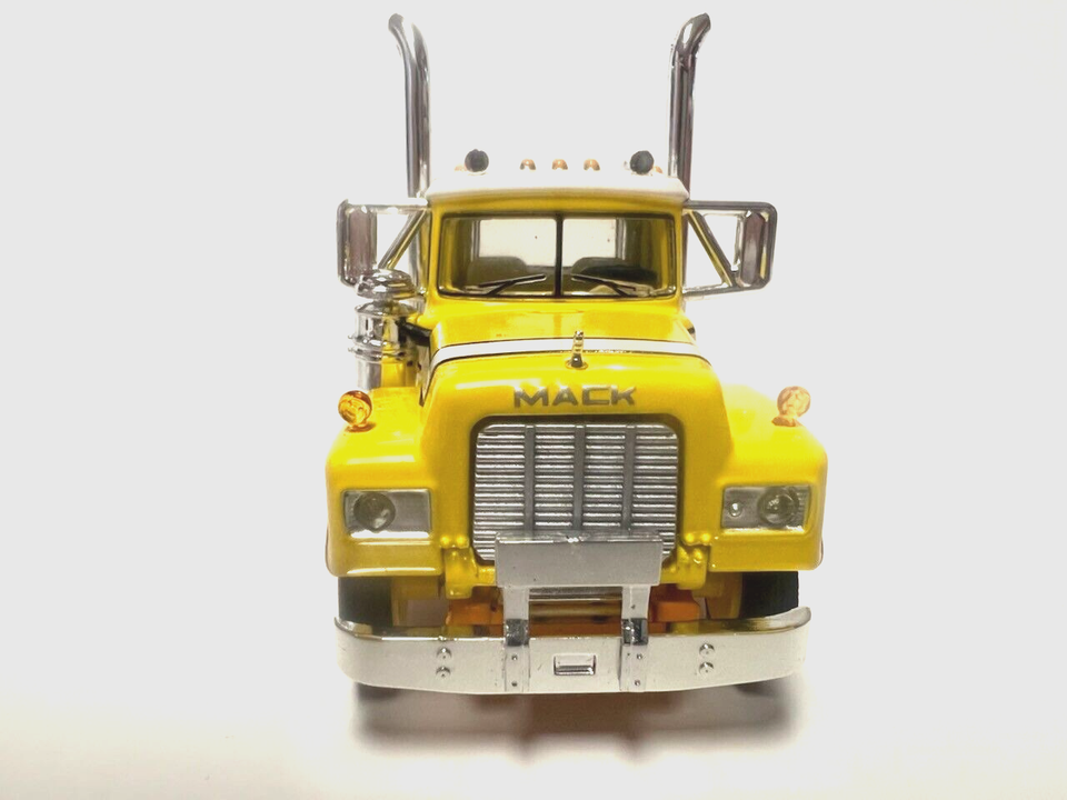 DCP FIRST GEAR 1/64 SCALE R MODEL MACK DAY CAB, YELLOW, ORANGE & WHITE ...