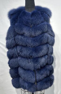 Royal Blue Fox Vest Crosscut (117254) | eBay