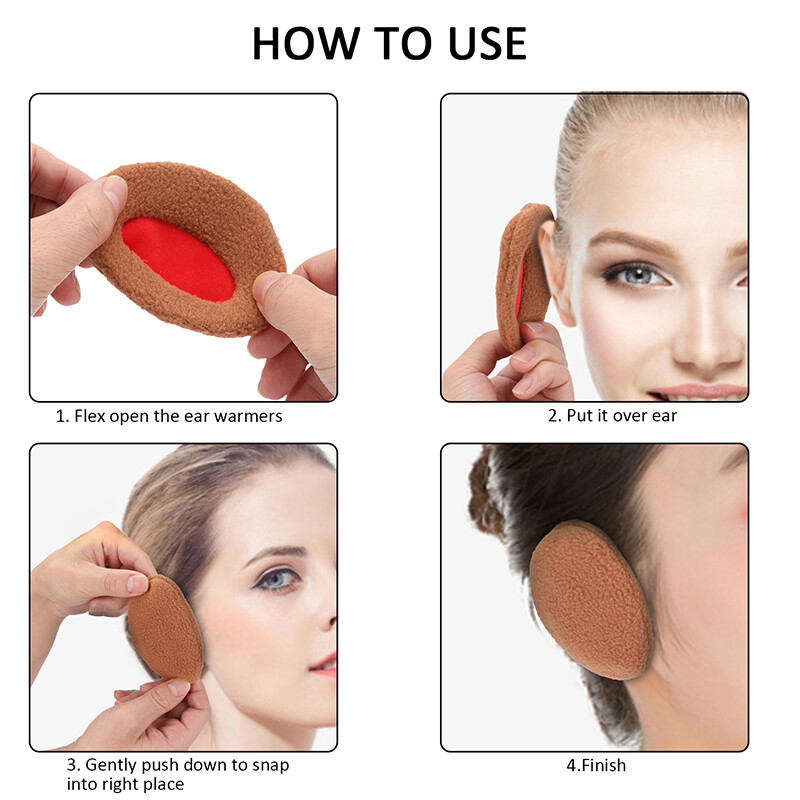 4 Pairs Ear Mitts Bandless Ear Muffs For Men & Women, Soft Fleece Ear ...