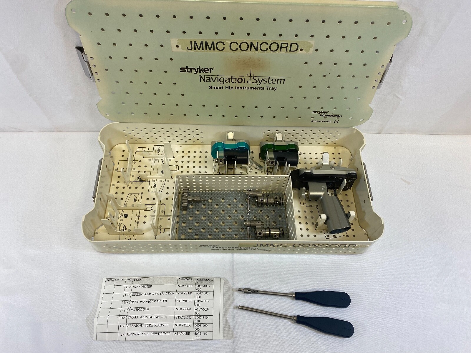 Stryker 6007-035-000 Navigation System Smart Hip Instruments Tray for ...