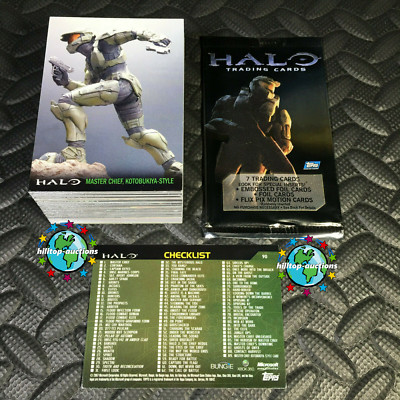 TOPPS HALO 2007 COMPLETE TRADING CARD BASE SET 90-CARDS +TEN WRAPPERS ...