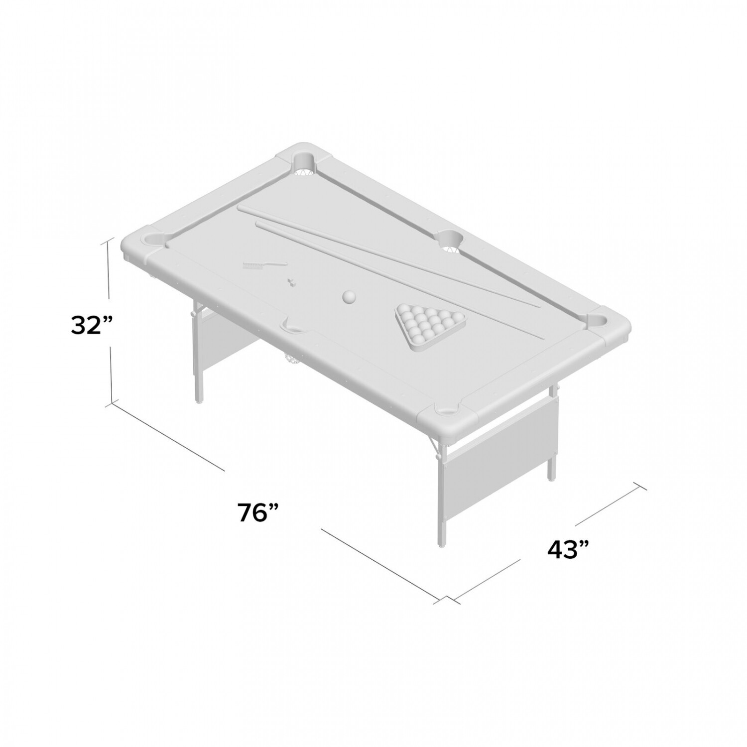 76" Pool Table - Foldable and Portable - All Needed Billiard Accessorys ...