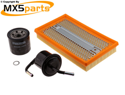 MX5 Service Kit Oil Air & Fuel Filters Genuine Mazda MX-5 Mk1 NA 1.6 1. ...