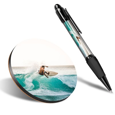1 x Round Coaster & 1 Pen Bali Surfer Wave Ocean Surfing #50178 | eBay