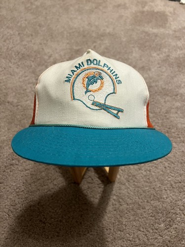 Vintage Miami Dolphins Snapback Hats Caps One Size 1970s USA Mesh NFL ...