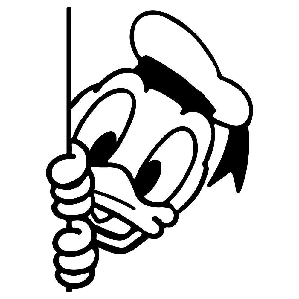 Donald Duck Face Black And White