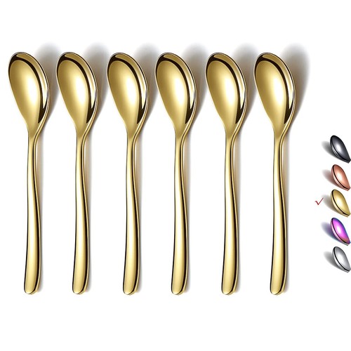 Gold Demitasse Espresso Spoons, 5.5'' Mini Coffee Spoons, Set of 6, Stainless... | eBay