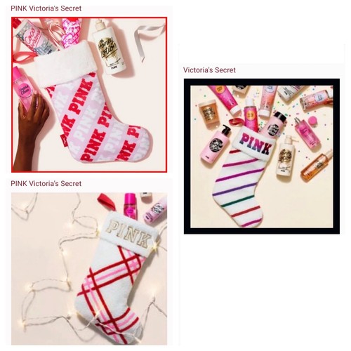VICTORIA'S SECRET PINK HOLIDAY STOCKING - PINK/WHITE/RED - SET OF 3 ...