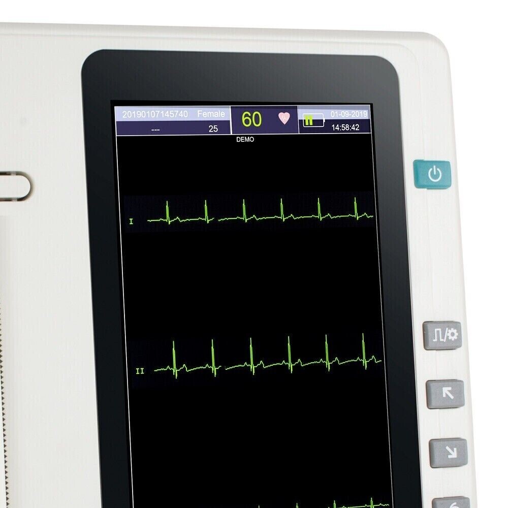 12-lead 3-channel Electrocardiograph ECG/EKG Machine With ...