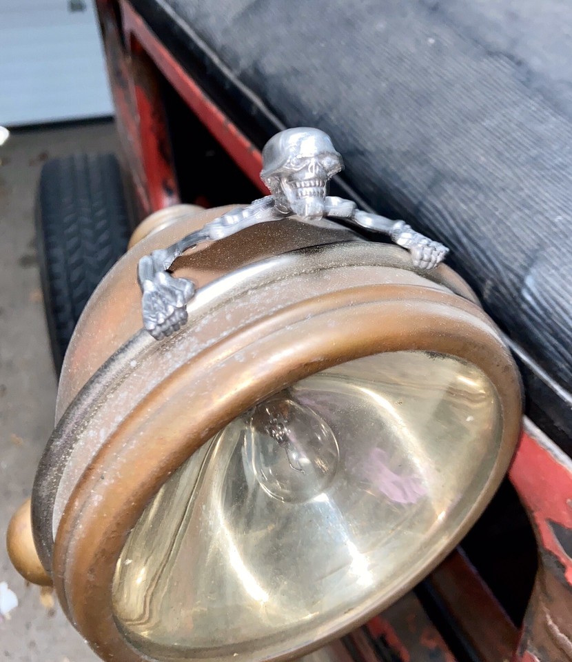 HAND CRAFTED SKELETON SKULL RAT ROD HOT ROD MC HEADLIGHT ORNAMENT | eBay