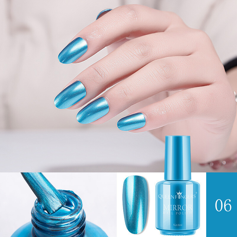 8ml Metallic Nail Polish Mirror Effect Chrome Nail Art Polish Varnish ...