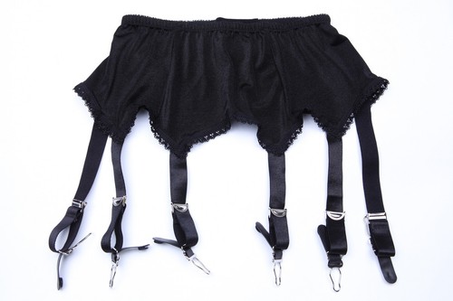 Allacki Floral Lace Panel Garter Belts Retro Court Style 6 Straps ...