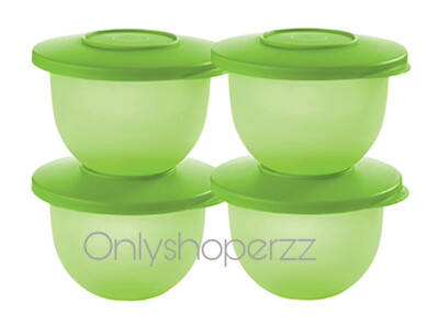 TUPPERWARE MINI IMPRESSIONS Green BOWL SET 2.25 cup 4 Pieces | eBay