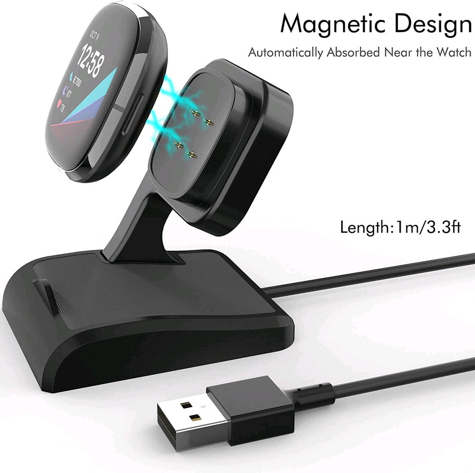 For Fitbit Versa 4/3 Sense /2 For Smart Watch Fast Charging Dock Cable ...