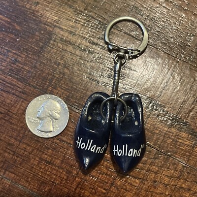 Holland Wooden Shoe Clog Keychain Black | eBay
