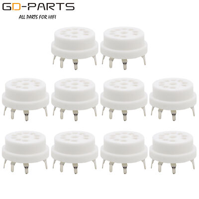10PCS 9pin Ceramic PCB Mount Tube Sockets For 12AX7,12AU7,6DJ8,ECC82 ...