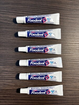 6 Tubes Fixodent Professional Hold & Seal Denture Adhesive 0.35 Oz ...