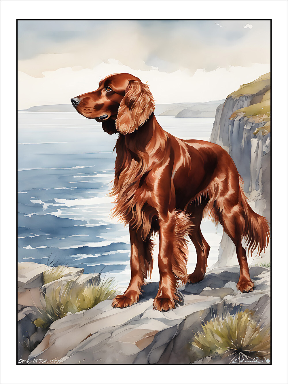 Irish Setter Print, Poster, Dog Wall Art, Animal Decor | eBay