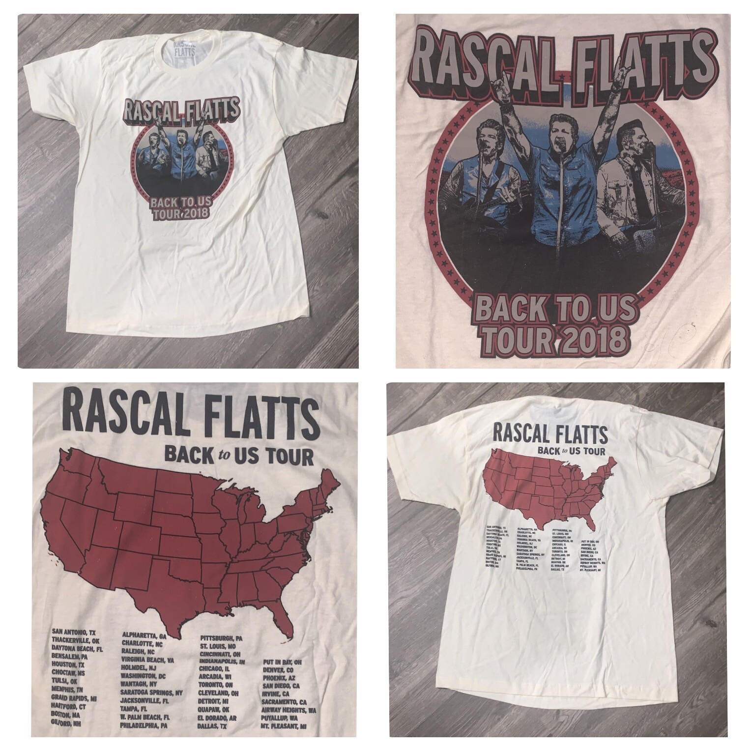 BRAND NEW LARGE Men's T-shirt Rascal Flatts Back To US tour 2018 ...