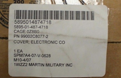 Electronic Communication Equipment Cover, NSN 5895-01-487-4718, P/N ...