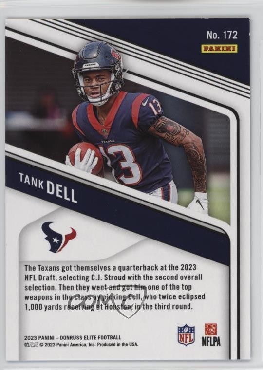 2023 Panini Donruss Elite Rookies Status Sparkle /299 Tank Dell #172 ...