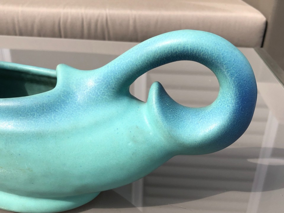 Vtg. Van Briggle Pottery Turquoise Matte Alladin Genie Lamp ...