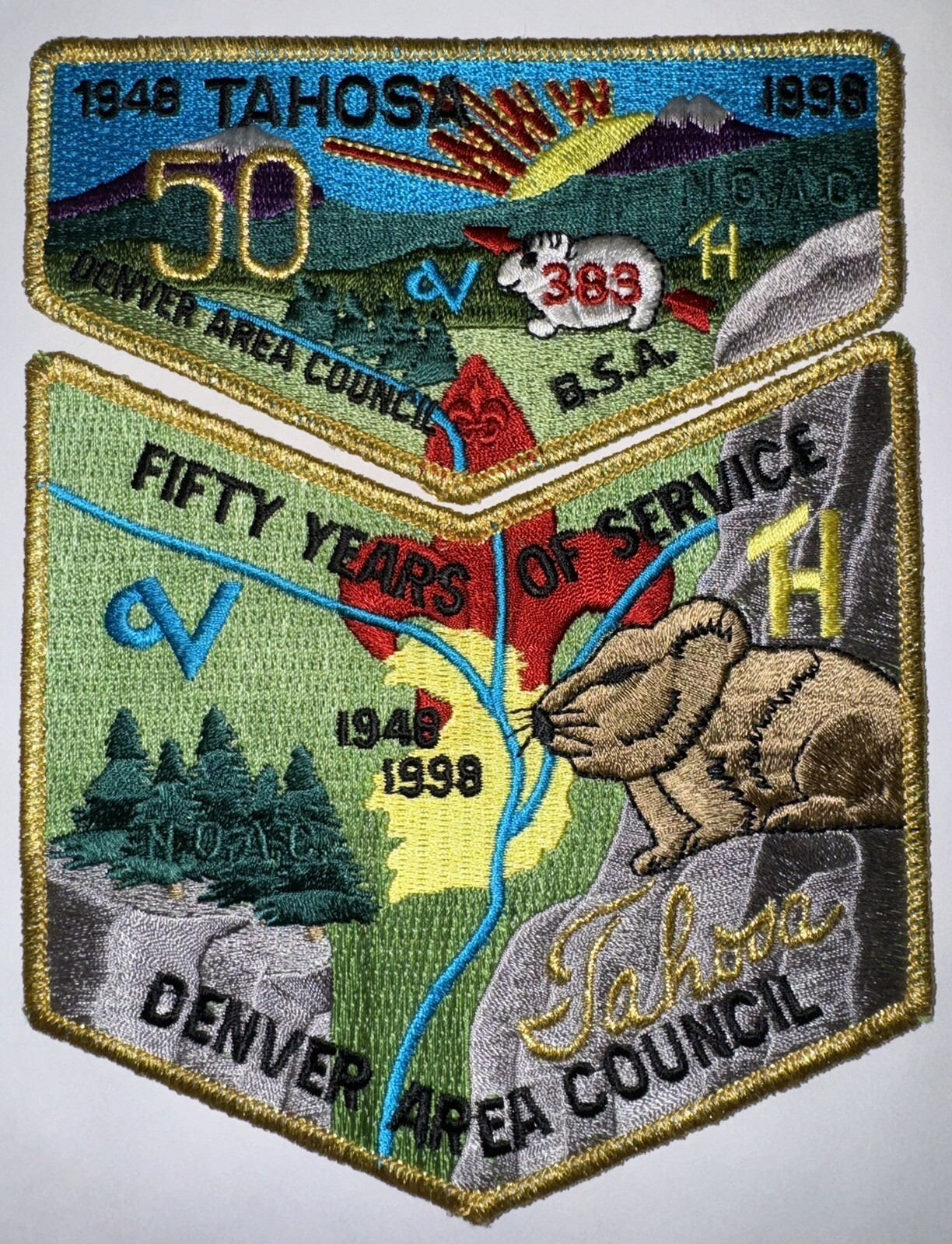 Lodge # 383 Tahosa Delegate GMY Brd 50th Anniversary 2 pc OA Flap Set ...