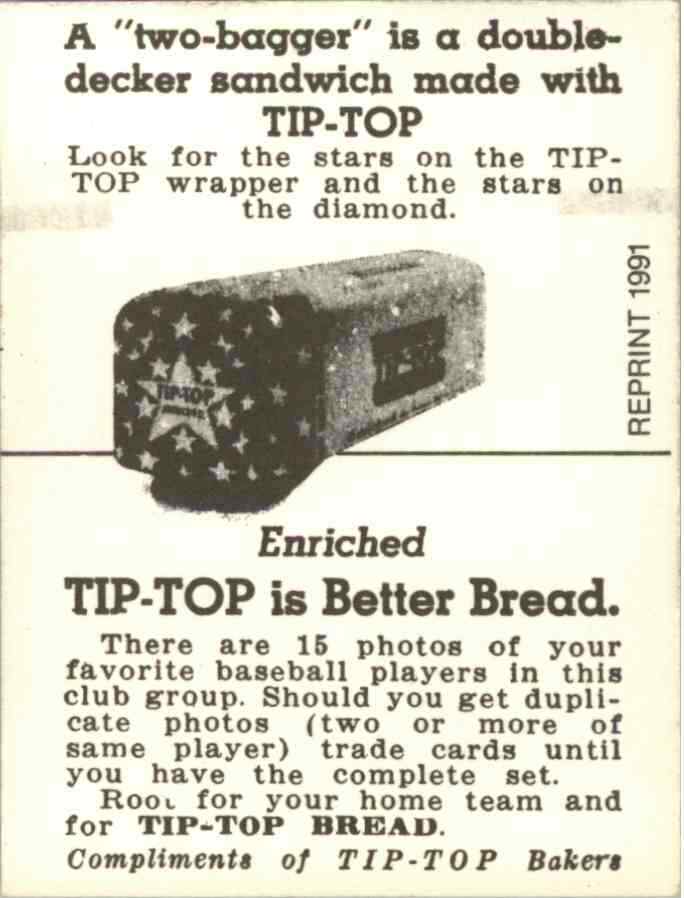 1947 TIP-TOP BREAD (1991 REPRINT) - ROY PARTEE - GIANTS - | eBay