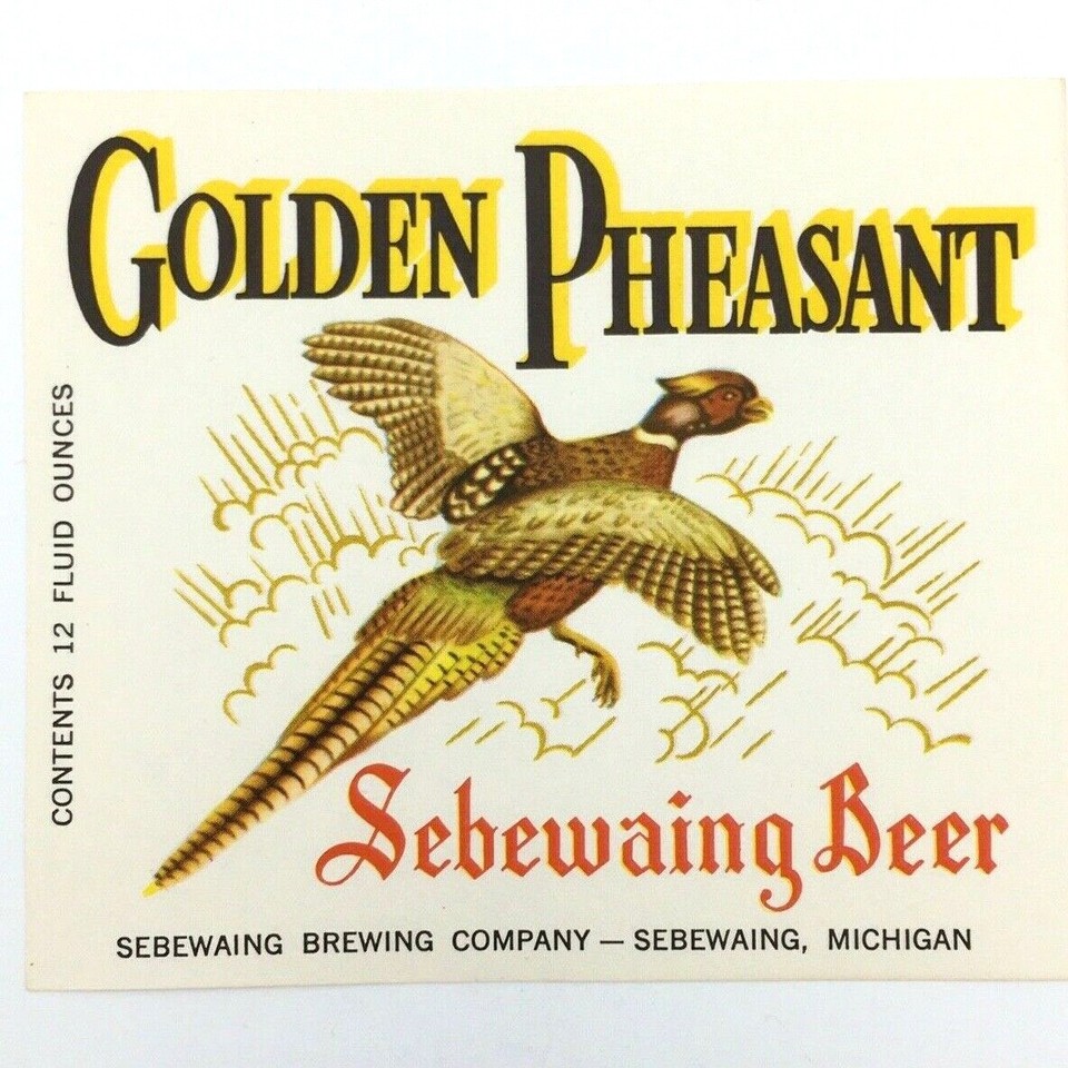 SEBEWAING BREWING CO unused beer labels - Club lager Golden Pheasant ...