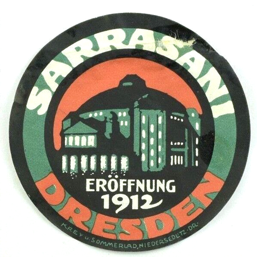 1912 Sarrasani Dresden Eroffnung Poster Stamp Label Original F1 | eBay