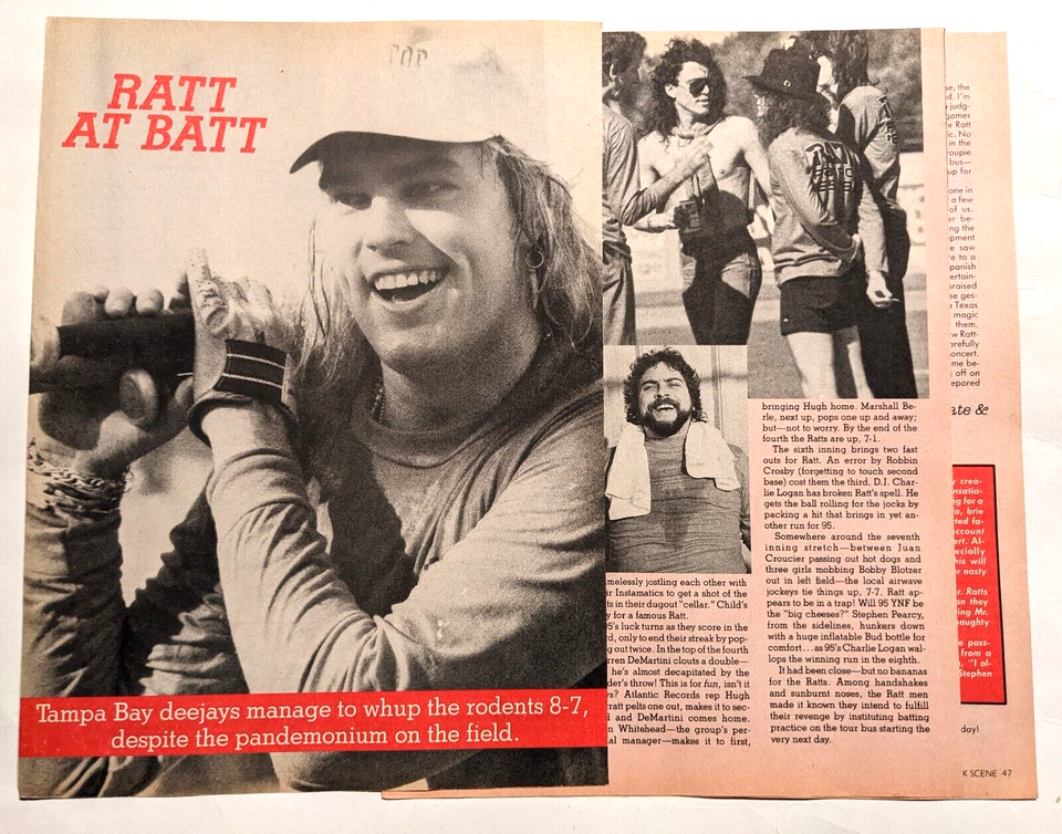 RATT / ROBBIN CROSBY / 1980'S RATT AT BATT / 3 PAGE MAGAZINE ARTICLE ...