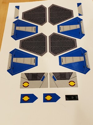 Custom Blue Alt 2 Sticker Sheet fits Star Wars 75281 75135 75038 9494 ...