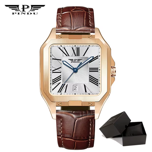 PINDU Design Automatic Men's Watch Business Luxury Classic Style Square ...