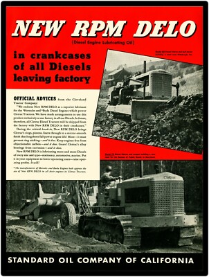 RPM DELO Diesel Oil w. CLETRAC Tractors NEW METAL SIGN: 12x16" Free ...