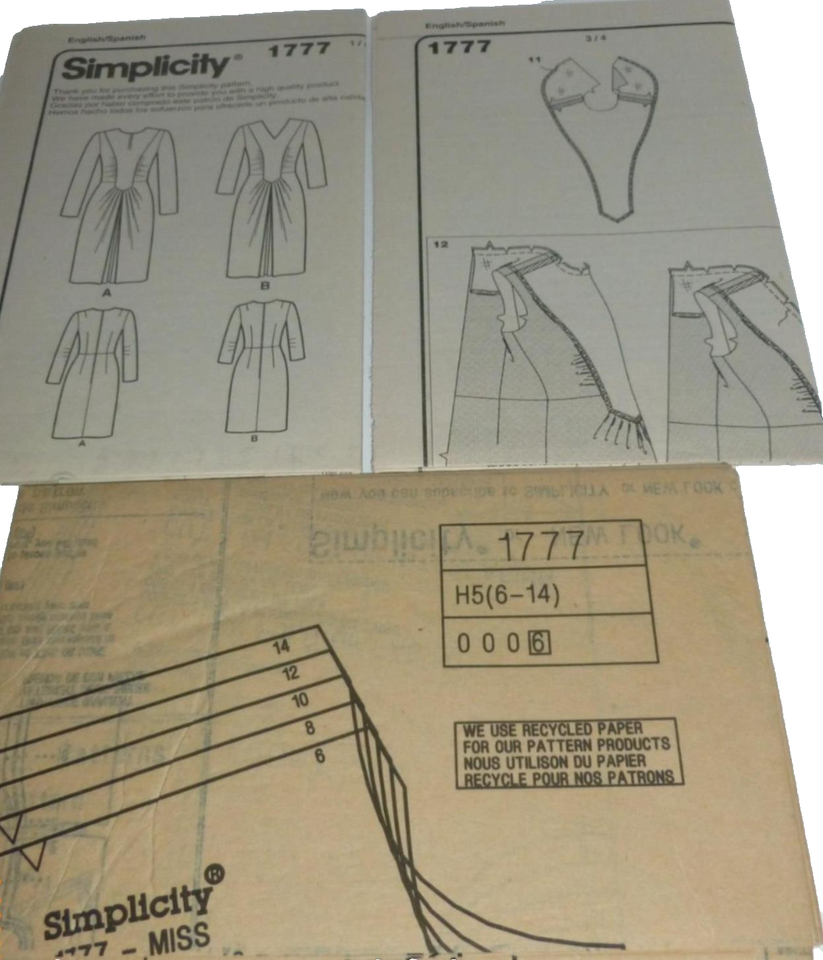 40s Retro WW2 Vtg Reissue Dress Contrast Bodice Costume Sewing 6-14 ...