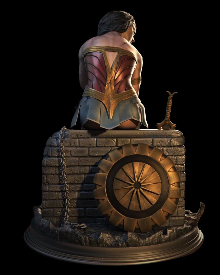 Wonder Woman 1/4 Paintd 3D Printed 12K Figure Statue Resin Model Kit ...