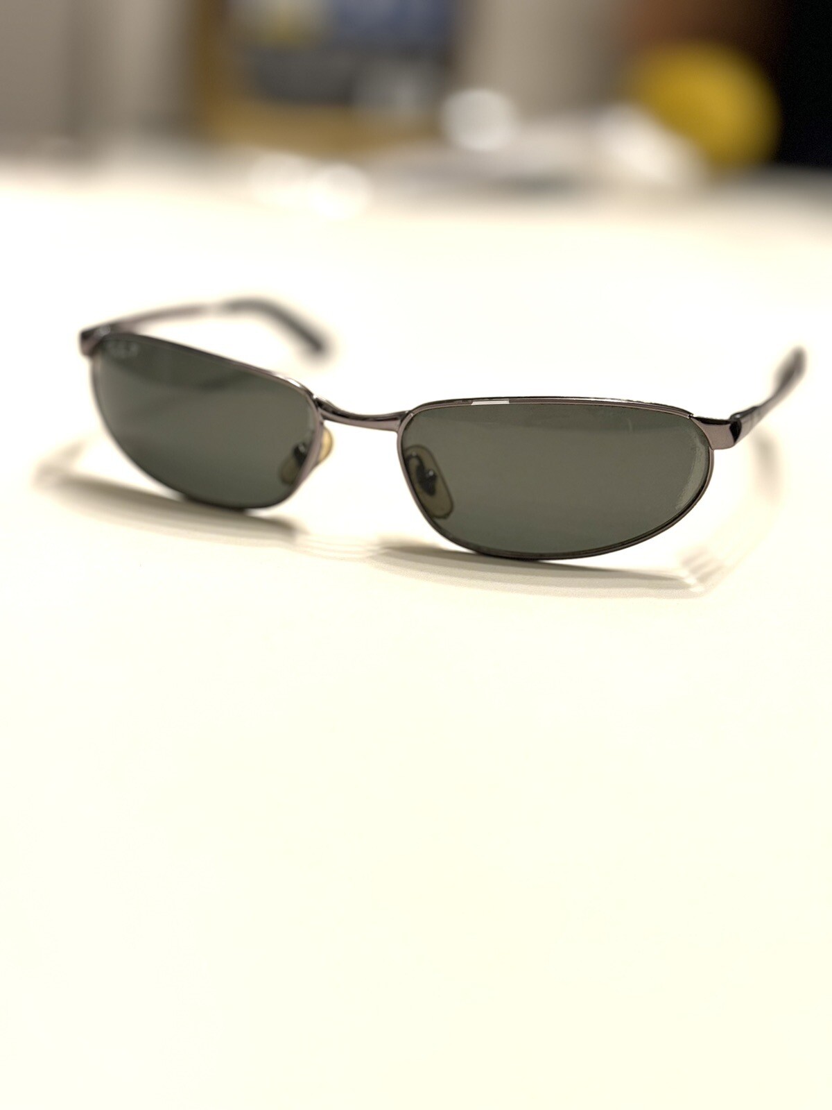Ray Ban RB3176 Flight 60 17mm Polarized Glass Flex Gunmetal Wraps ...