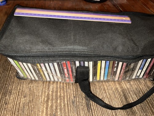 CD Case With Handles Zippered Clear Soft Plastic Holds About 53 CDs | eBay