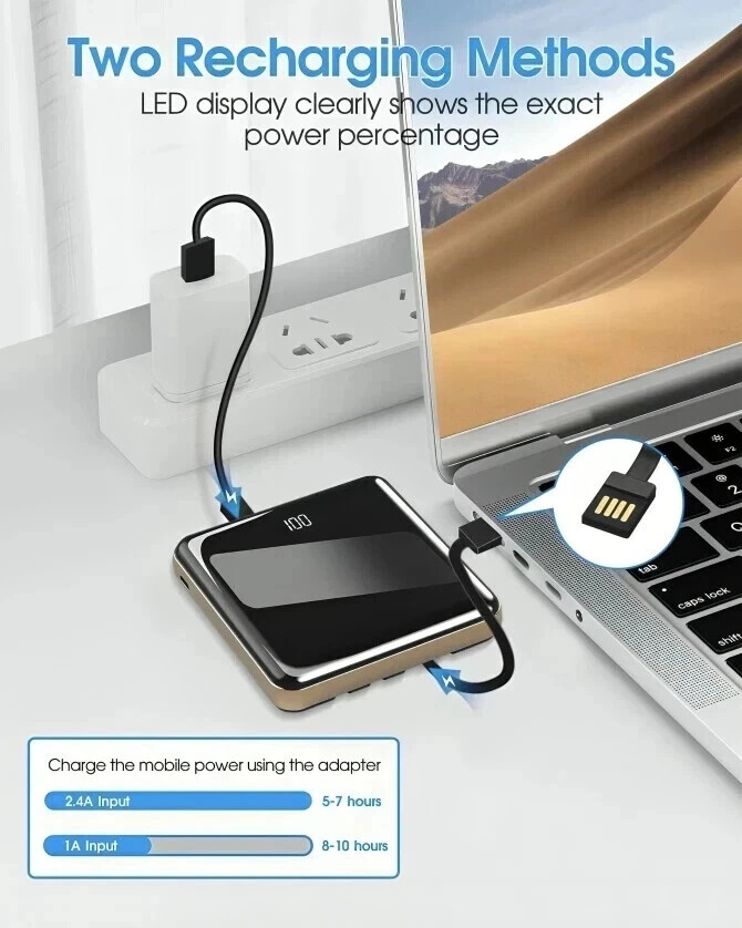 Power Bank 9000000mAh Fast charger Pack USB External Battery For Mobile ...
