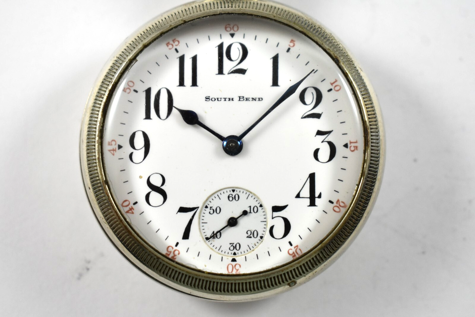 1912 South Bend Railroad Grade 227 16s 21J OF Pocket Watch w/SW Co Case ...