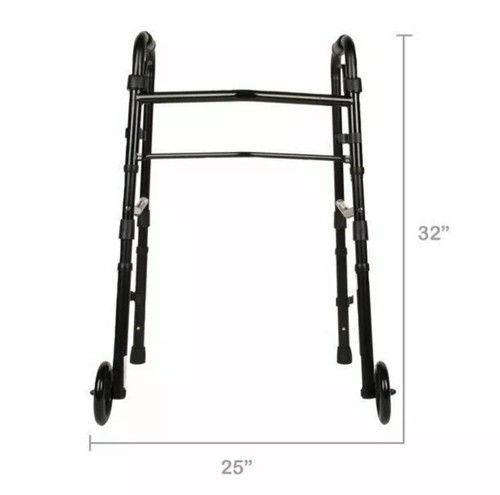 Equate Mobility Folding Walker with Wheels & Box, Black | eBay